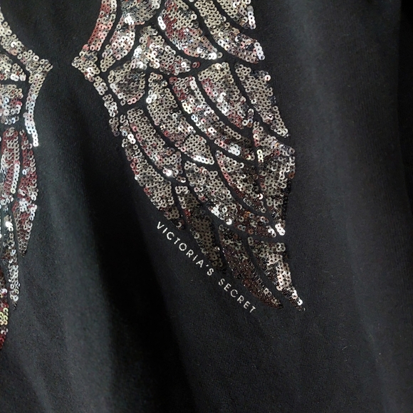 Victoria's Secret | Tops | Victorias Secret Black Angel Wing Sequin ...